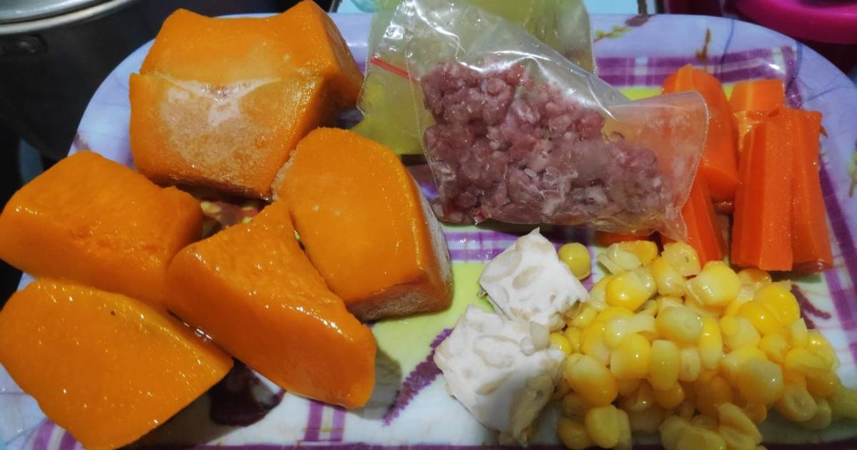 Resep LABU KABOCHA + DAGING SAPI GILING oleh fuji febriyanti - Cookpad