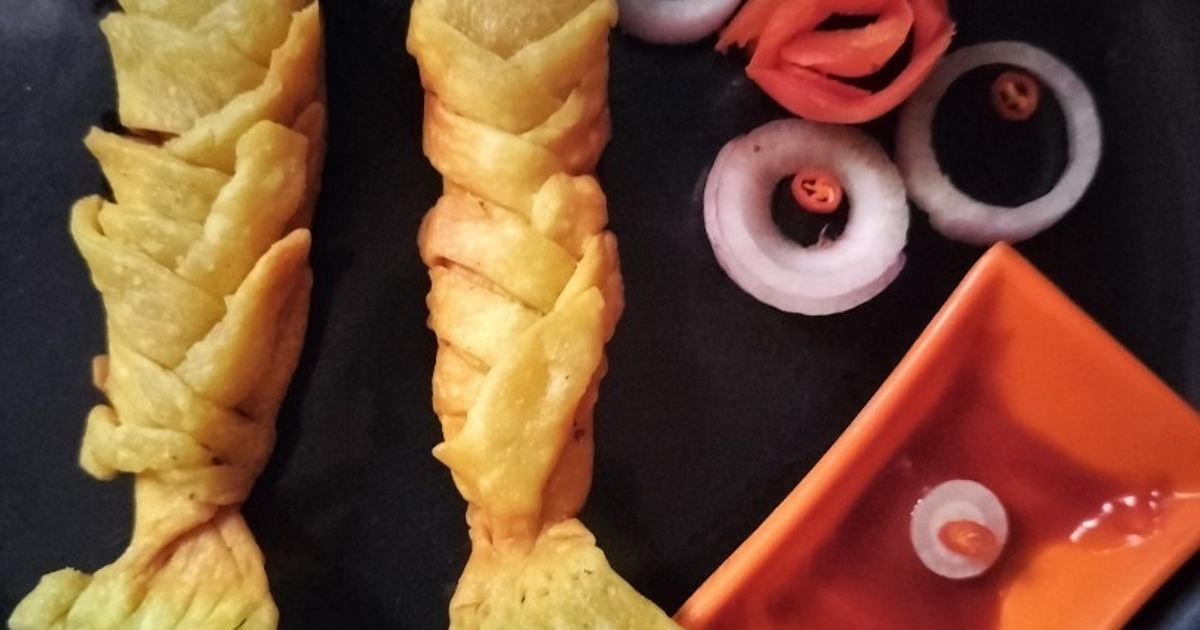 Jau Ka Atta Fish Shape Samosa Recipe by Barnali Debdas - Cookpad