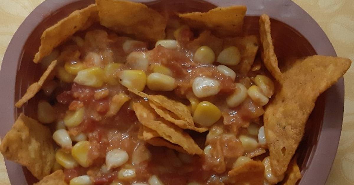 Nachos Corn Chat Recipe by Upma Budhiraja Gabrani - Cookpad