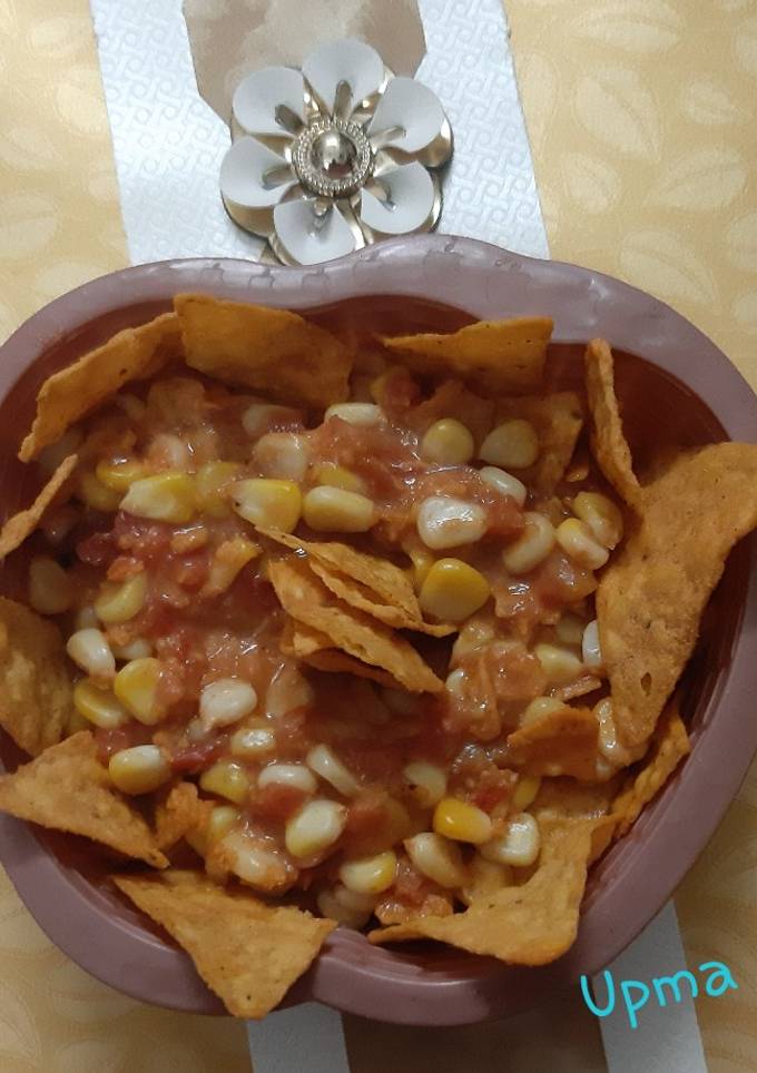 Nachos Corn Chat Recipe by Upma Budhiraja Gabrani - Cookpad