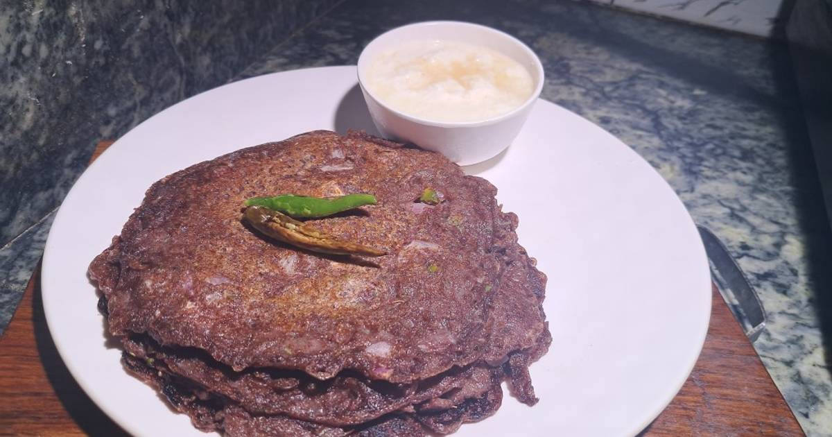 Ragi bran flour noni saag dahi chila Recipe by Archana Devi ( Chaurasia ...