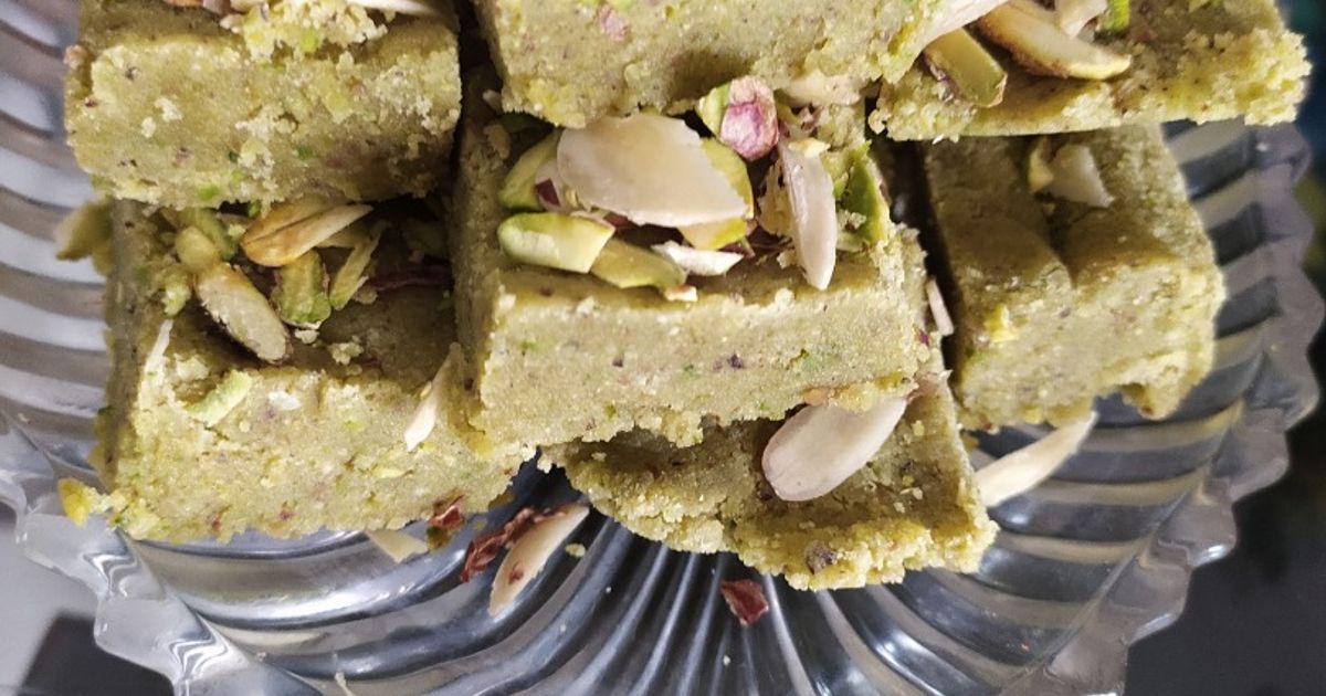 Almonds Pistachios Burfi Recipe by pinal Patel - Cookpad