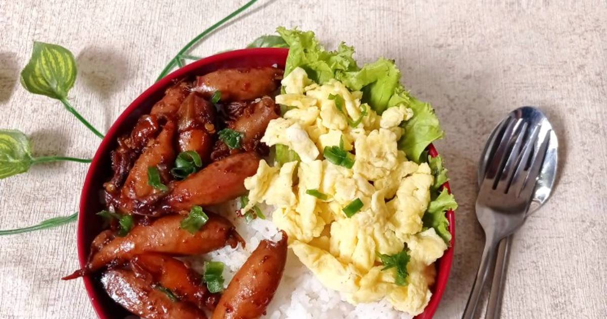 Resep Rice Bowl Cumi Asin, orak arik telur oleh Febry Caturia - Cookpad