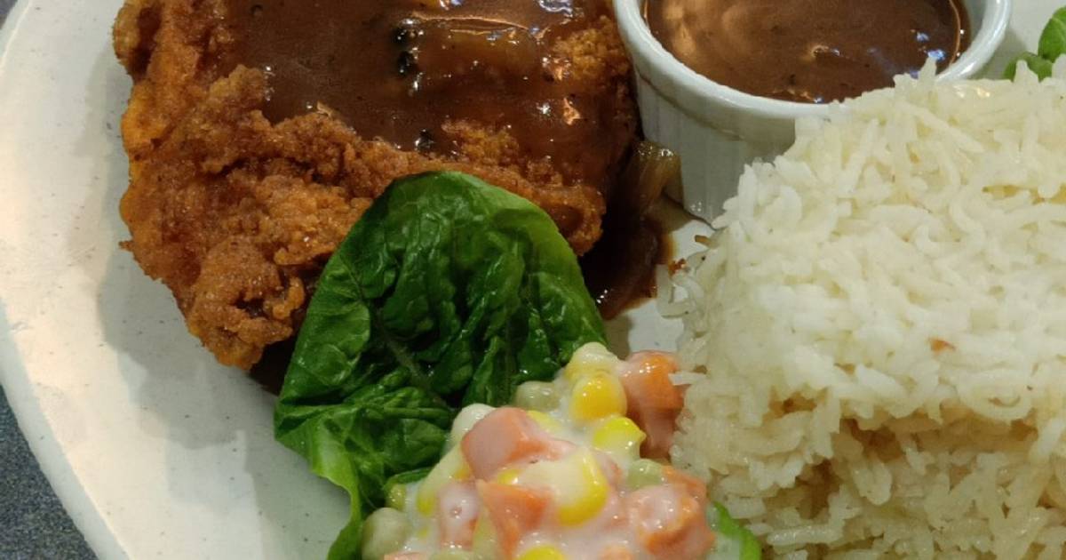 Resipi Crispy Chicken Chop With Butter Rice oleh mamy_kitchen89 - Cookpad