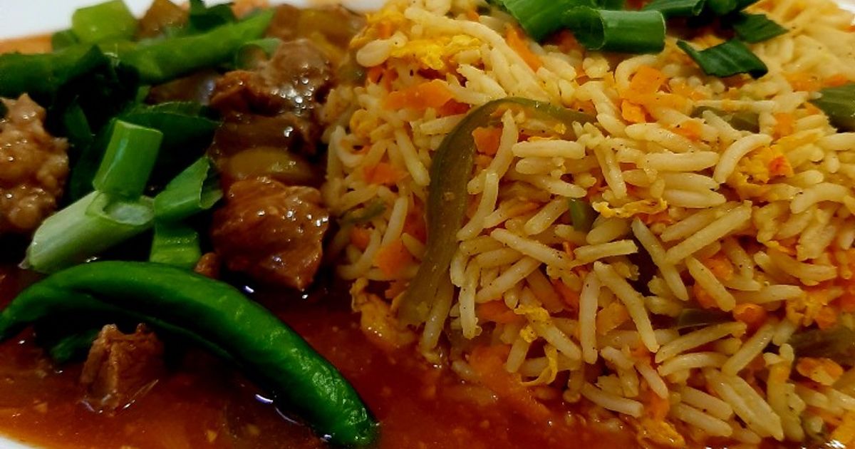 Beef Chilli With Fried Rice Recipe by Aamna Saad - Cookpad