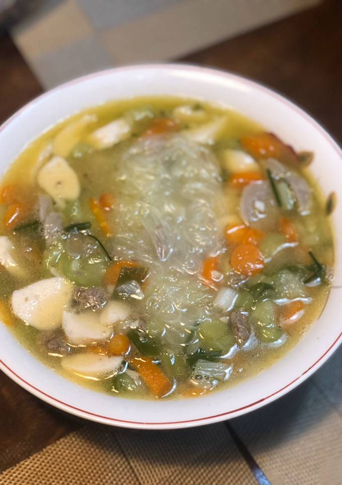 Resep Sup oyong dengan daging giling oleh Mamamia kitchen - Cookpad