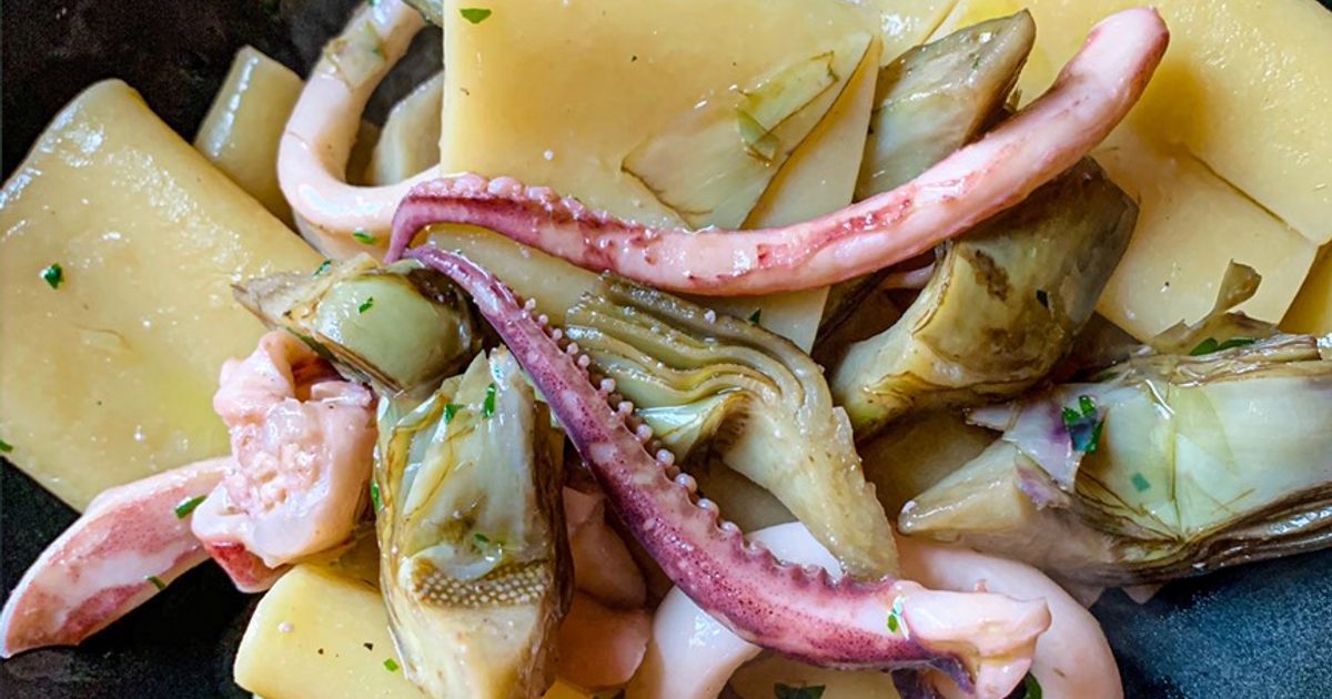 Ricetta Paccheri Con Calamari E Cuori Di Carciofi di Alessandro ...