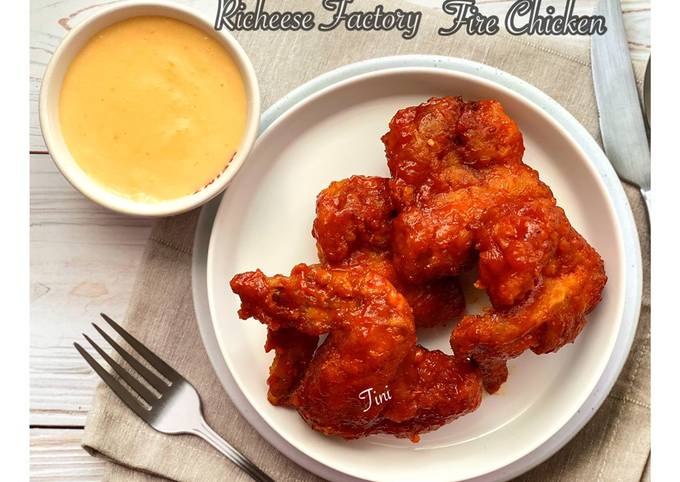 Resep Ayam Richeese Fire Chicken & Saus Keju oleh Tini - Cookpad