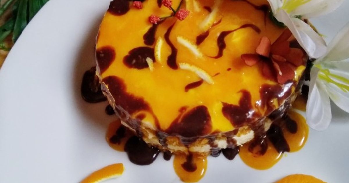 4 In 1 Orange Mousse Sponge Cake Recipe by Ifteebeen Safdar - Cookpad