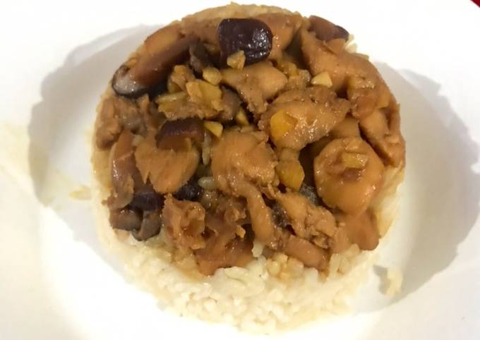 Resep Nasi Tim Ayam Jamur Rice Cooker oleh July Teo - Cookpad