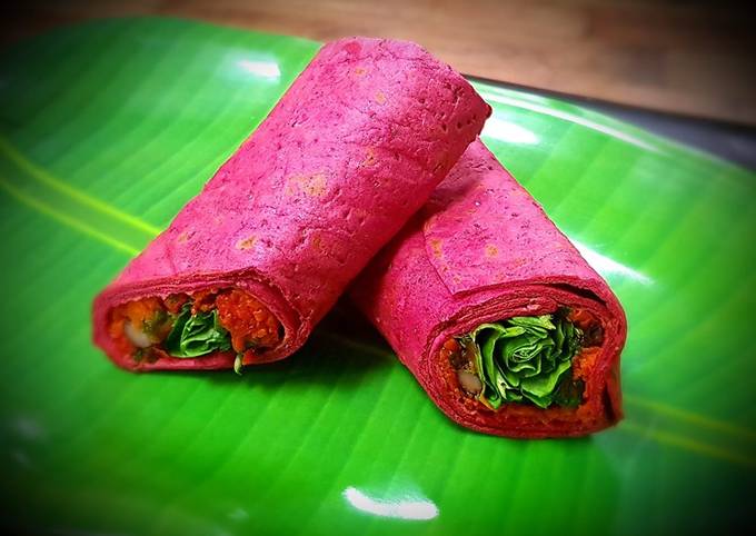Vegan Beetroot Wrap Recipe by Prasel - Cookpad