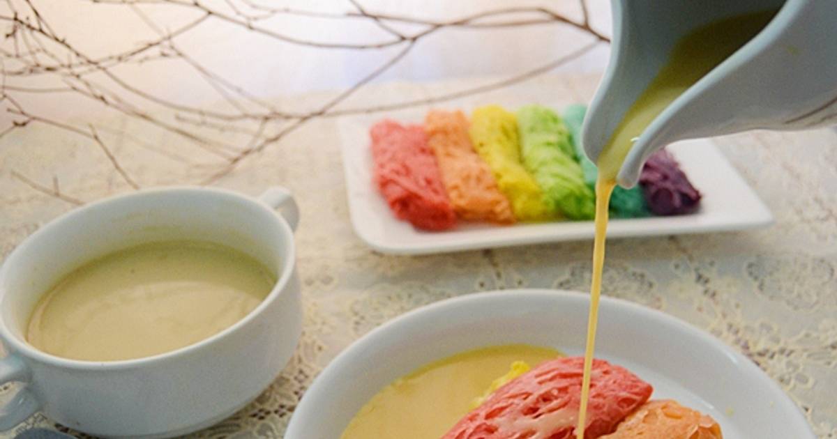 12 resep roti jala rainbow enak dan mudah - Cookpad