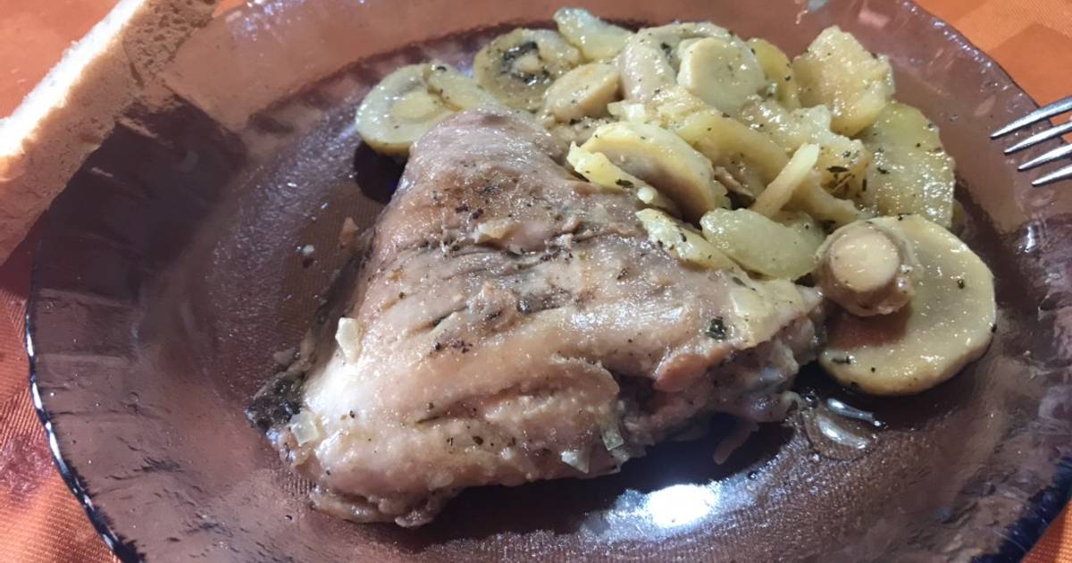 Pollo al champiñón con papas - 146 recetas caseras- Cookpad