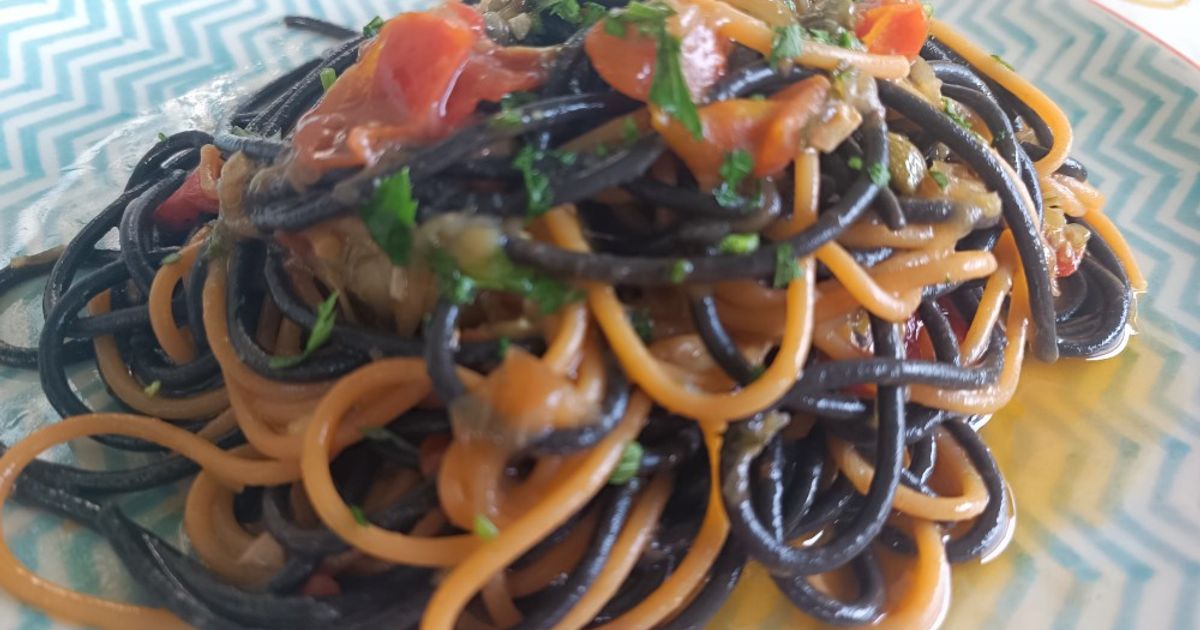 Mezclum De Spaghetti Con Alcachofas Y Tomate 🍅 Receta de Antonio-José ...