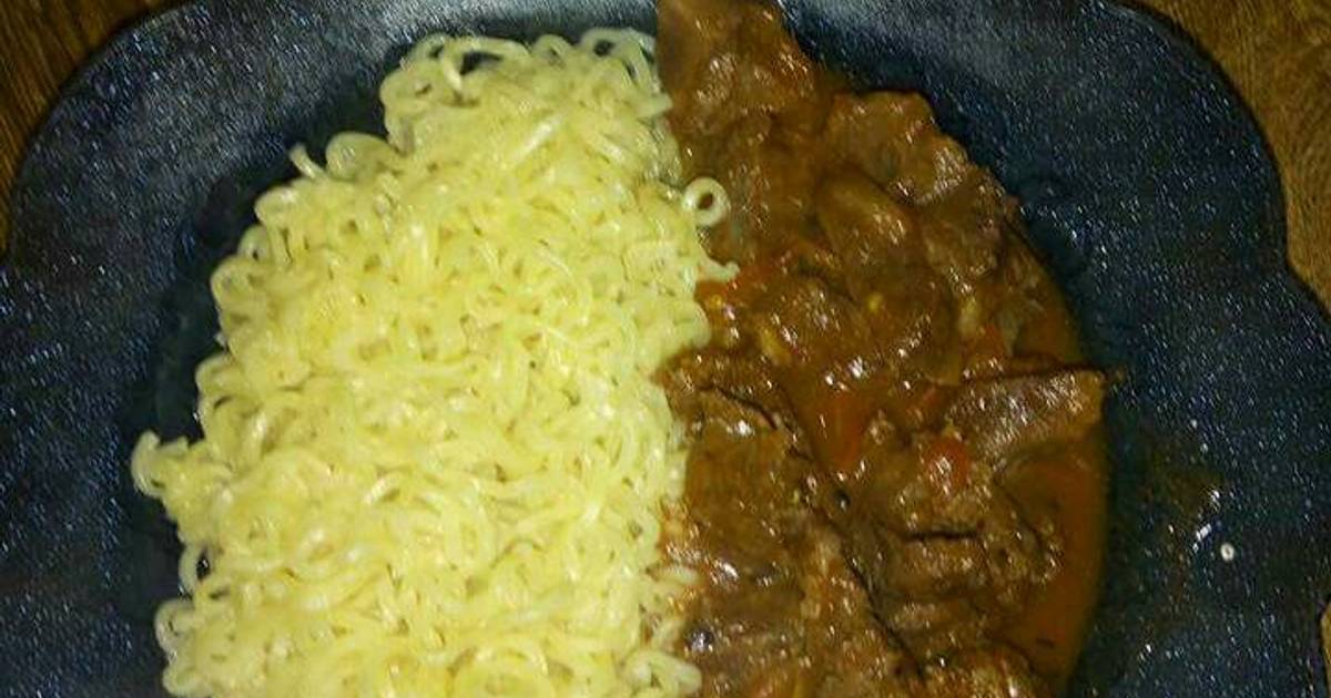 Indomie with Liver stew Recipe by Joyce Ng'ong'a - Cookpad