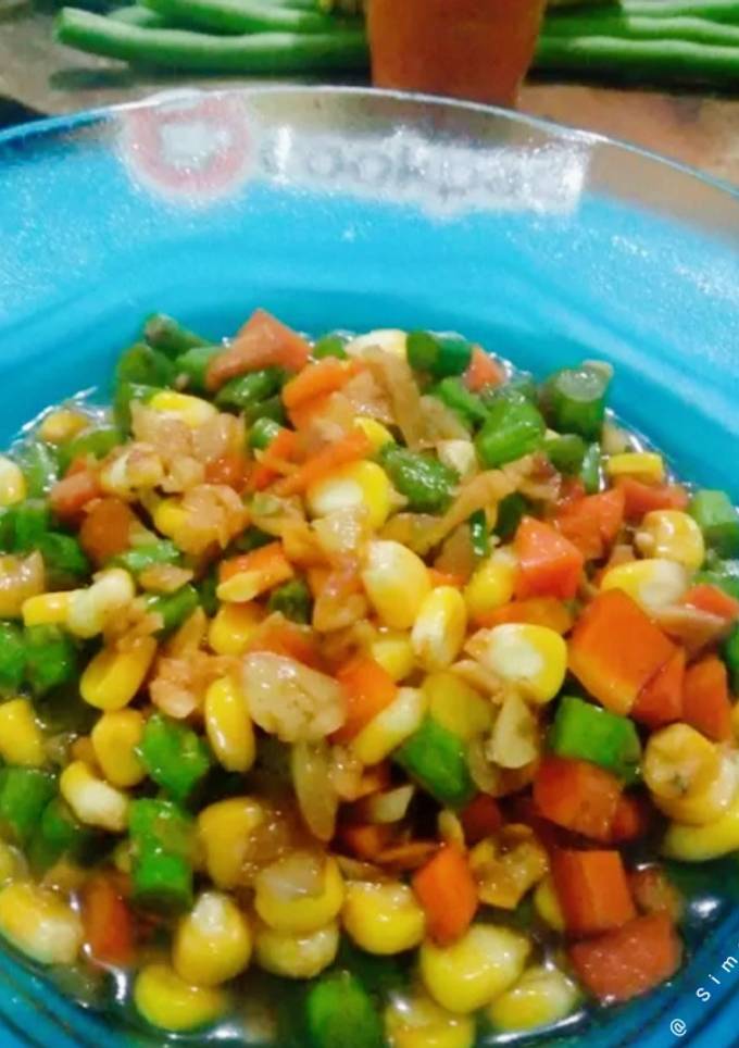 Resep Cah Sayuran Mix vegetable (Jagung, Wortel, Buncis) oleh Simakke - Cookpad