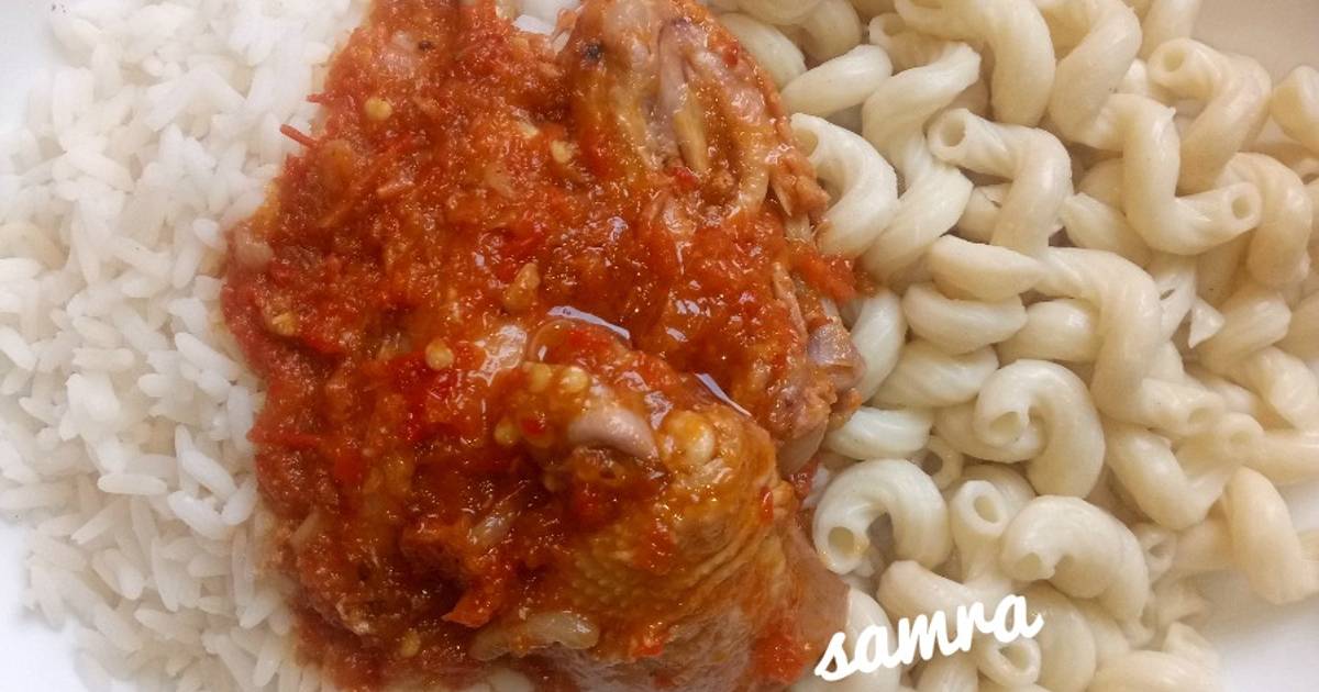 White rice,macaroni and chicken stew Recipe by Samira Abubakar - Cookpad