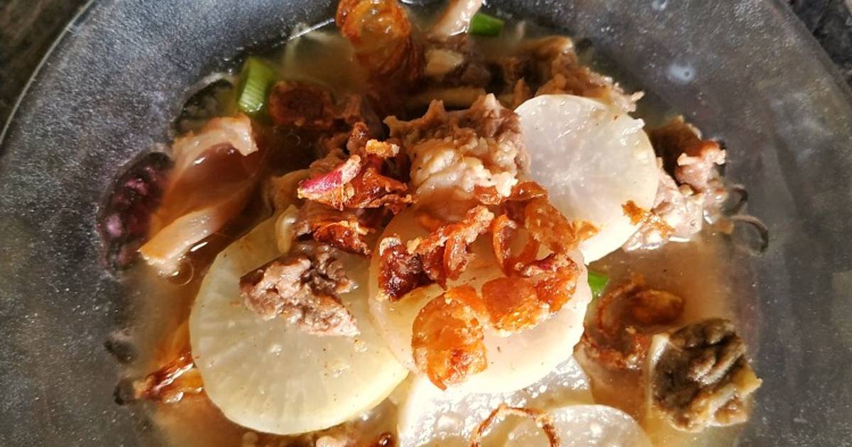 Resep Sup lobak sapi bening oleh Saluna Mahira - Cookpad