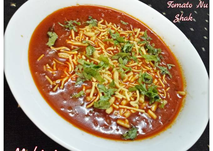 Sev Tomato Nu Shak Recipe by Mohini Gupta - Cookpad