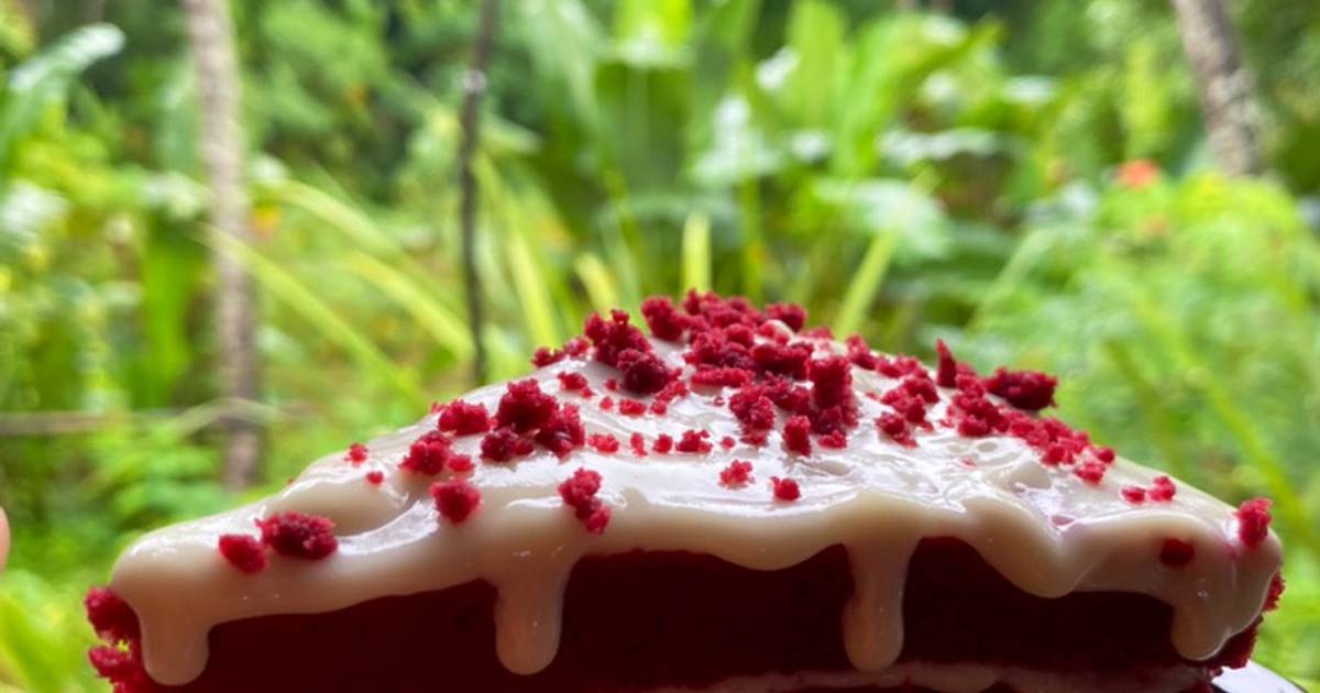 Resep Cake Red Velvet dengan Krim Keju Leleh oleh Bunda CRu - Cookpad