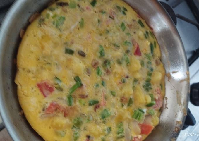 Torta de huevo con papas Receta de AGRIPINA PICON PACHECO- Cookpad