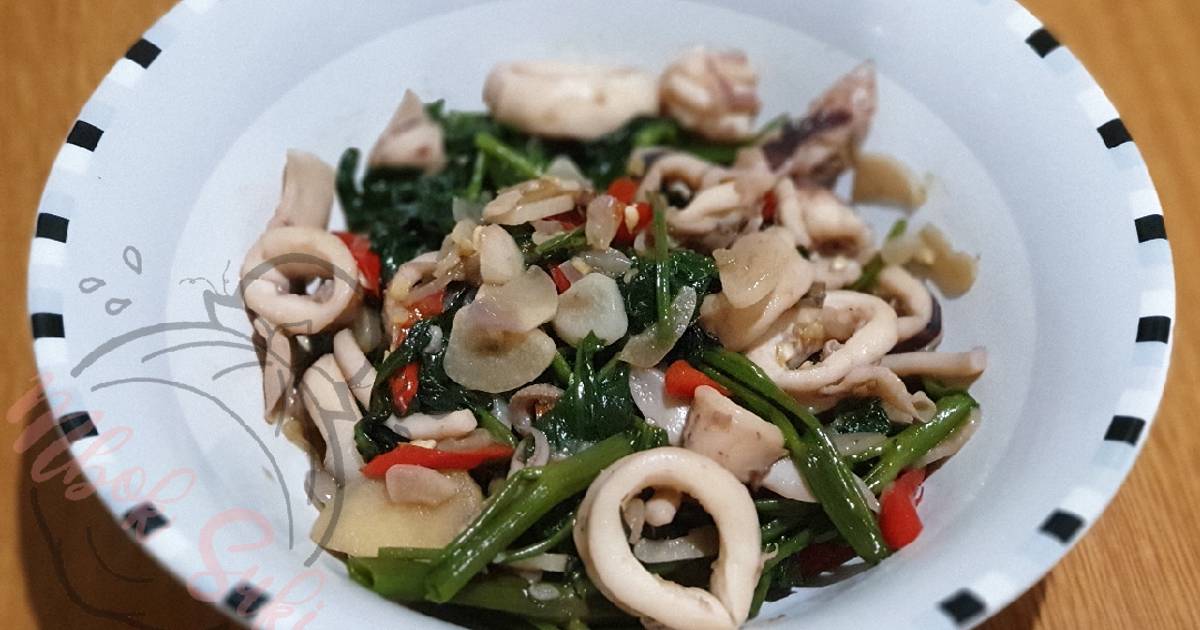 Resep Sayur Kangkung Cumi Pedas oleh Sukma - Cookpad