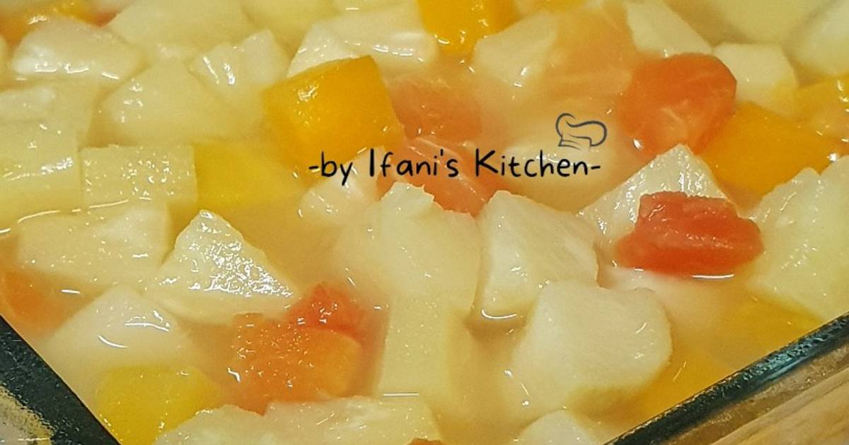 Resep 555. Puding Almond FruitCocktail oleh IFANI DEVI - Cookpad