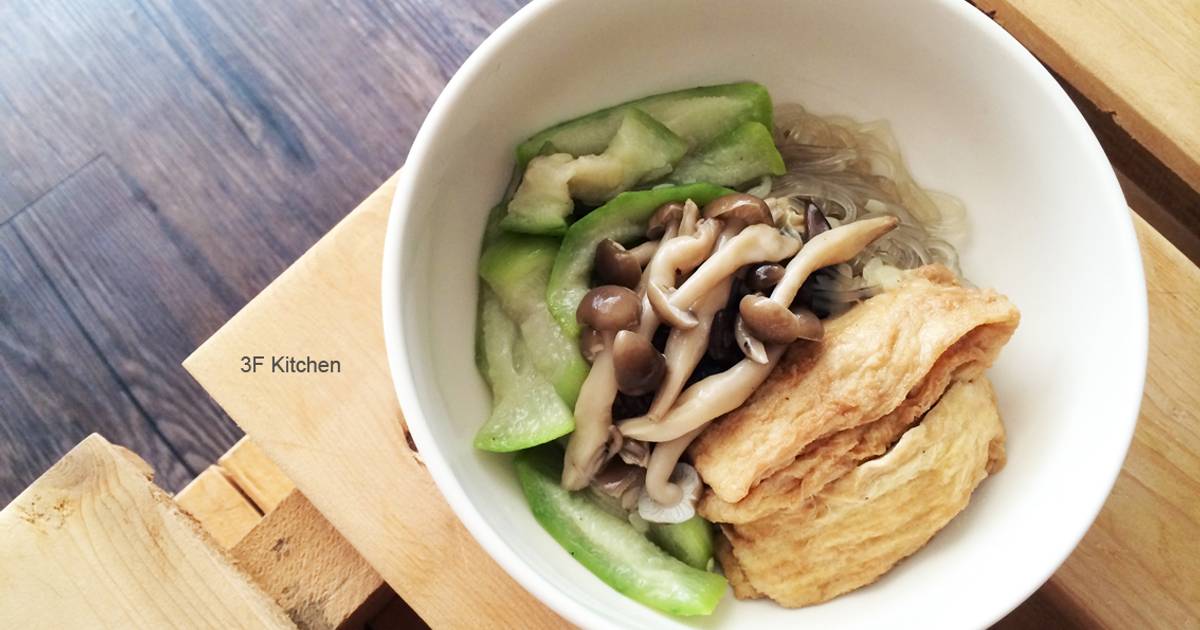 3F Kitchen - 絲瓜豆皮粉絲 / 全素 食譜與作法 by 3F Kitchen - Cookpad