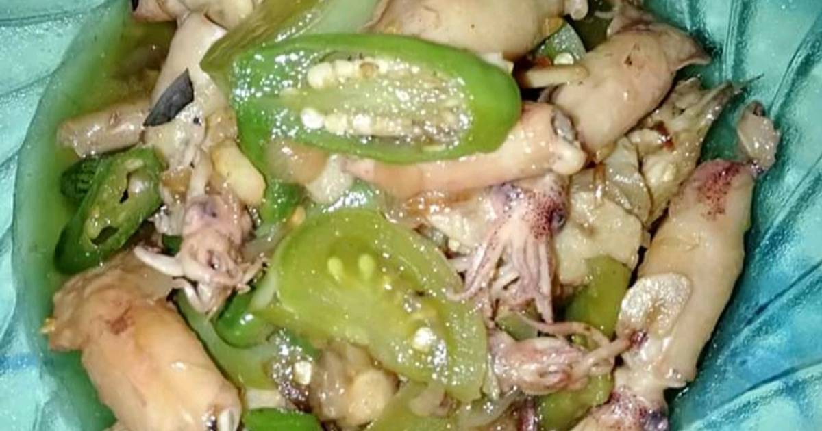 Resep Cumi asin cabe tomat ijo yummmyyyy😋😋 oleh Ika - Cookpad