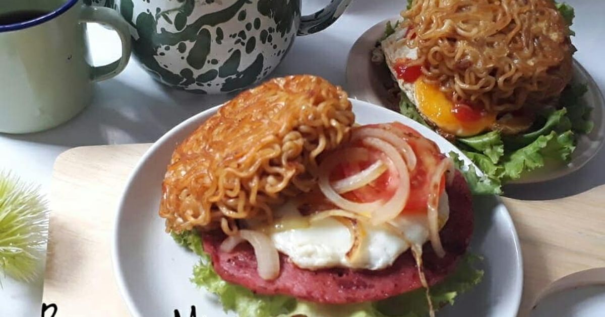 Resep Burger Mie oleh DME - Cookpad