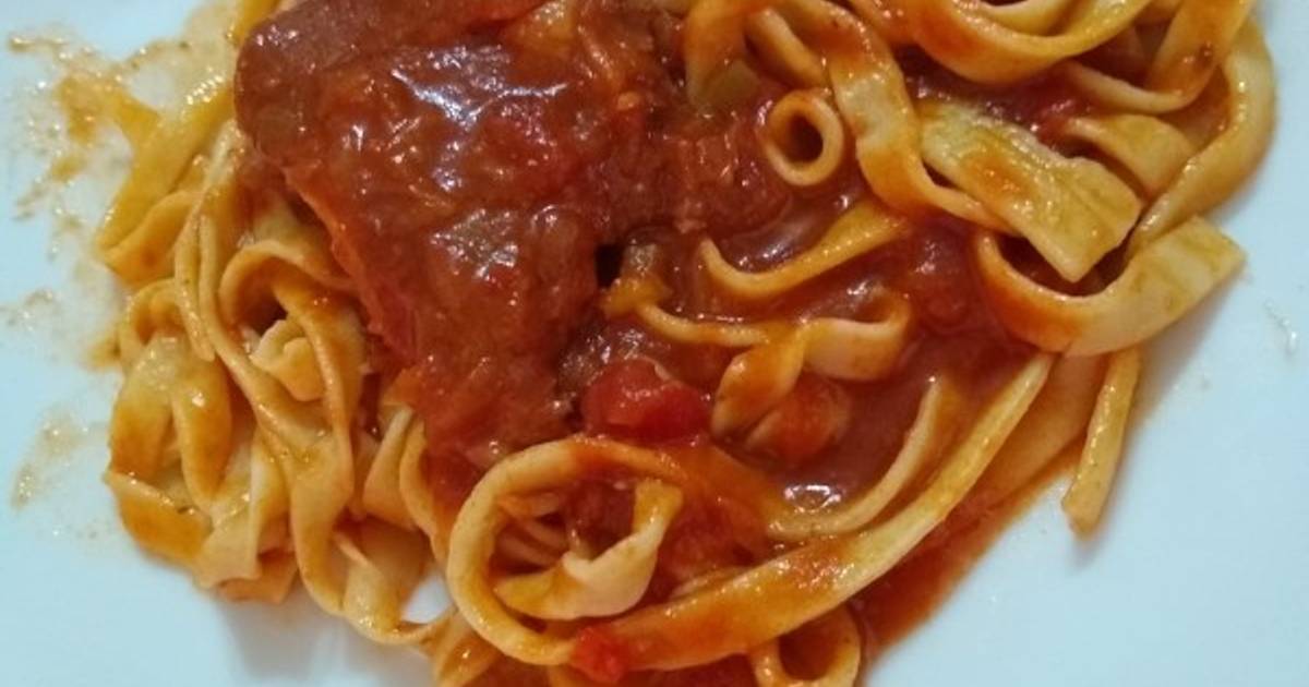 Fideos caseros con estofado🤩 Receta de GABYVANE78- Cookpad
