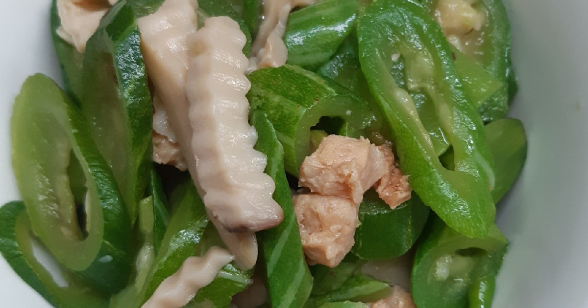 Stir Fried Snake Gourd With King Oyster Mushrooms And Textured ...