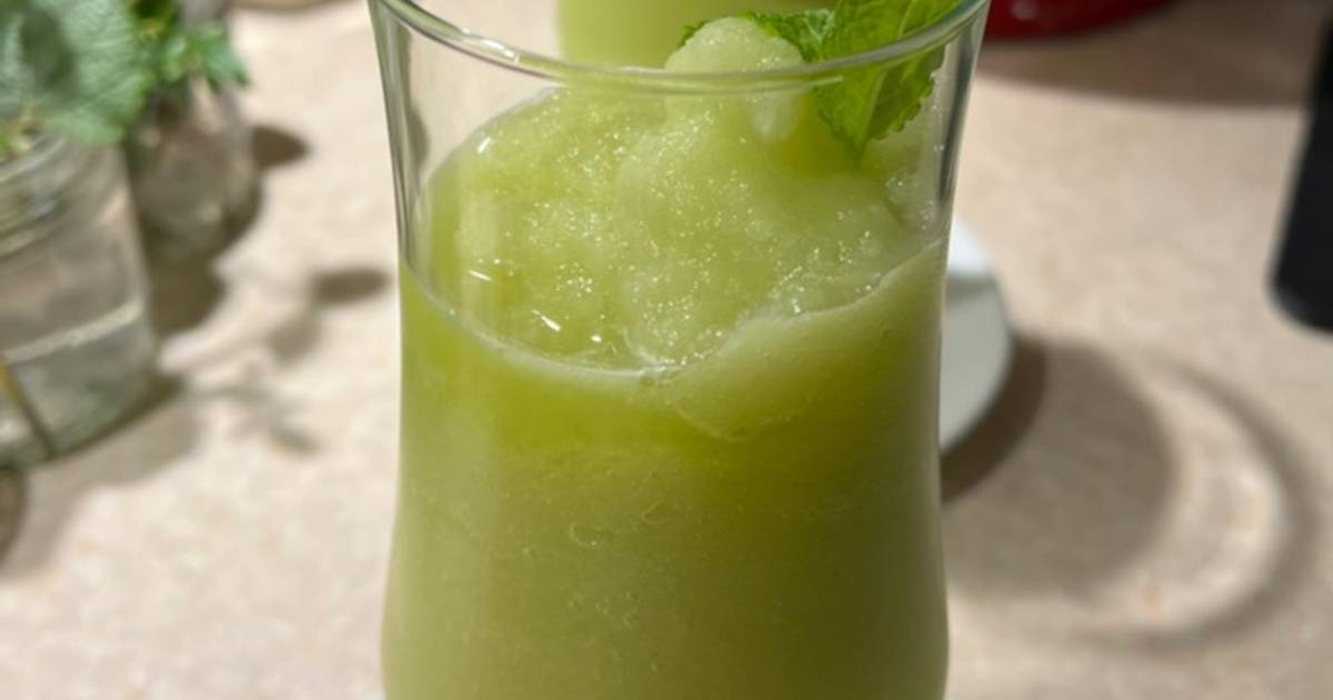 طرز تهیه یخ در بهشت طالبی🍋🍈cantaloupe-lime frappe ساده و خوشمزه توسط ...