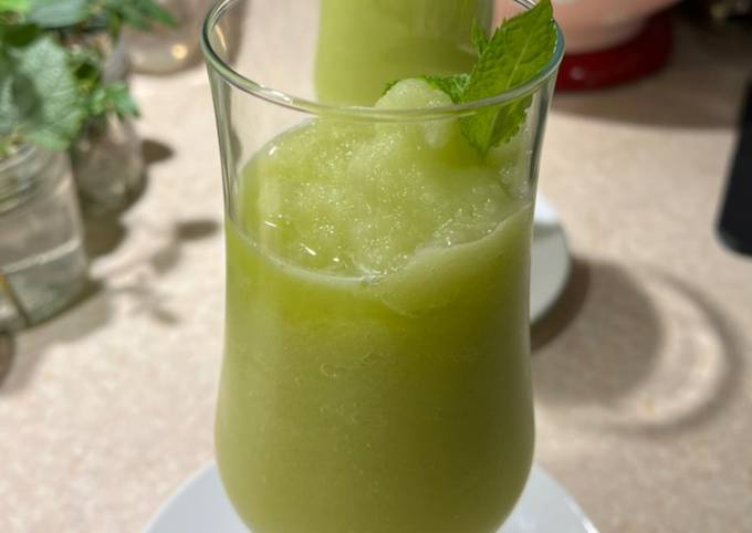 طرز تهیه یخ در بهشت طالبی🍋🍈cantaloupe-lime frappe ساده و خوشمزه توسط ...