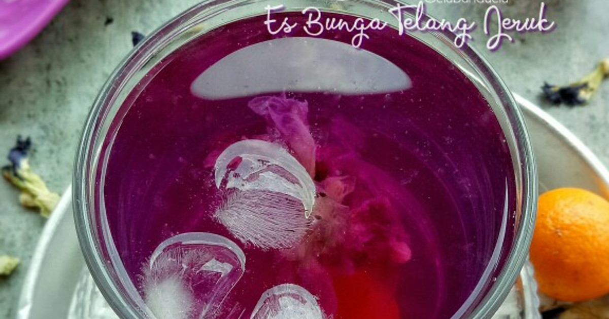 Resep Es Bunga Telang Jeruk oleh Bunda Ela - Cookpad