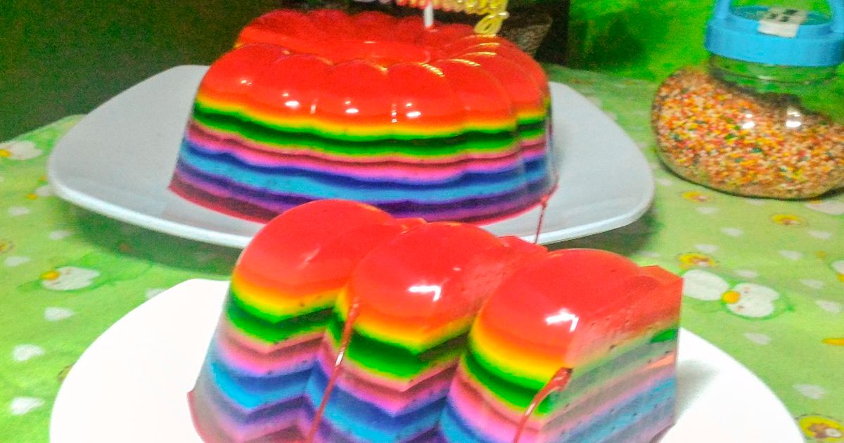 Resep Puding Rainbow Selasih Ala Khalimah Kitchen's oleh khalimah ...
