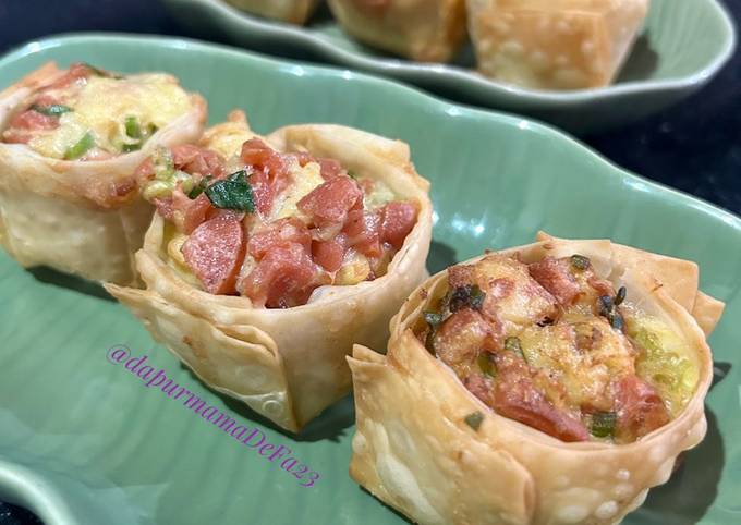 Resep Pangsit Goreng Isi Sosis oleh Dapur Mama DeFa - Cookpad