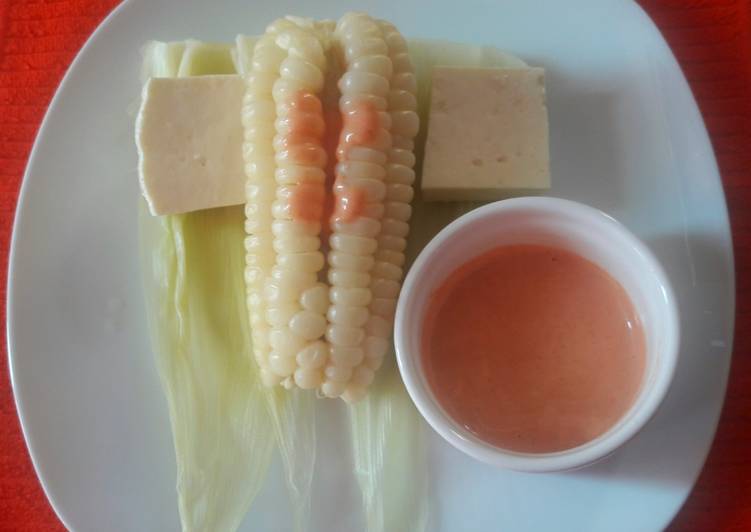 Choclo peruano y queso Receta de Doris Jaime- Cookpad