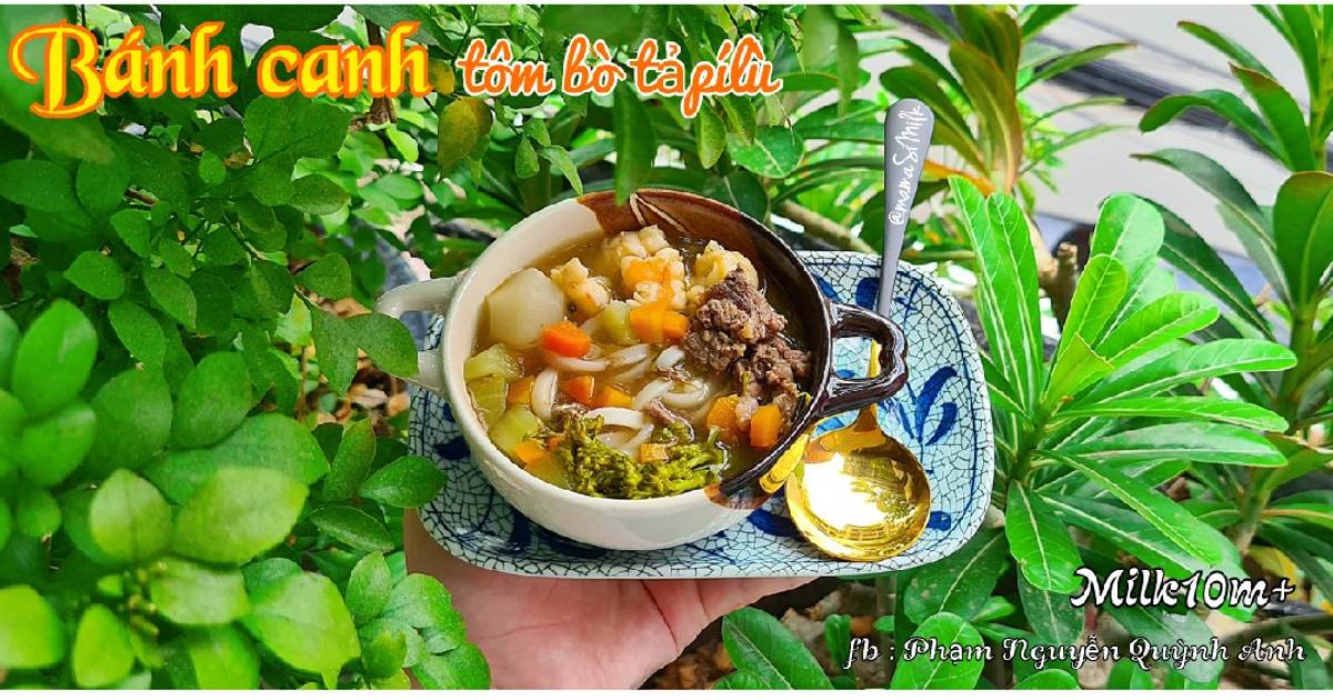 Cách Làm Món Bánh canh tôm bò tả pí lù - em bé 8m+ của Mẹ Si Milk - Cookpad