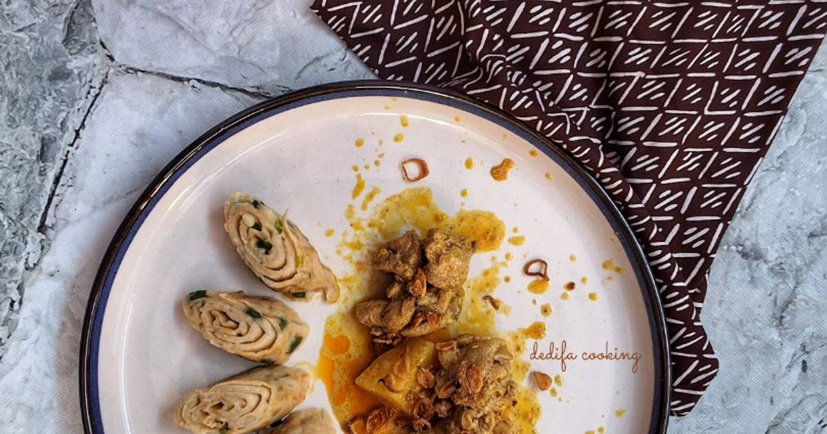 Resep 440. Lempeng Gulung Gluten Free dengan Karih Ayam Kentang oleh ...