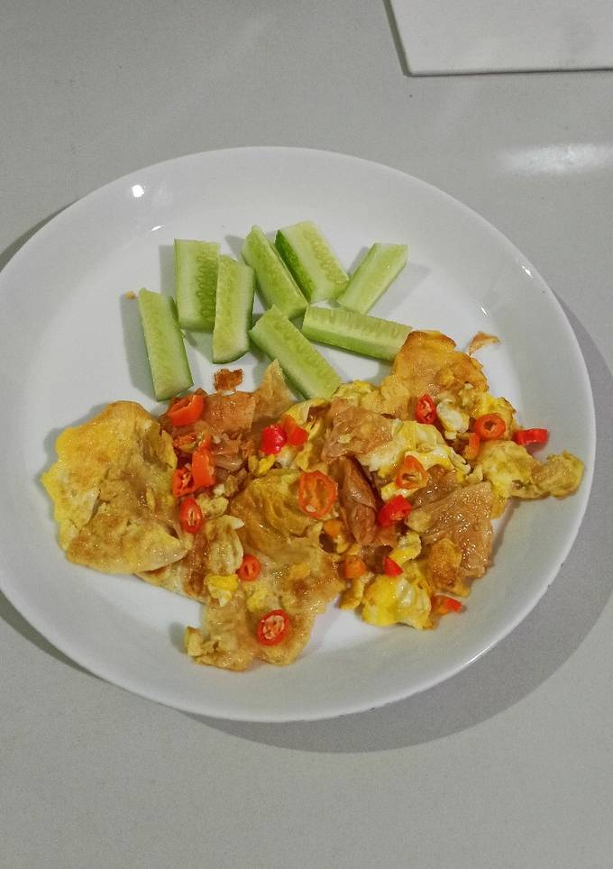 Resep Orak arik telur dan kulit tahu oleh Wawia Ni Made - Cookpad