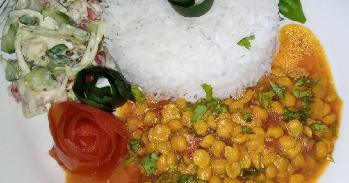 Chana daal fry with garlic rice Recipe by Neelam Umair - Cookpad