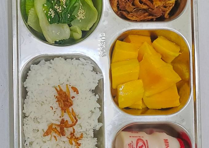 Resep Bekal Paksu #6 | Ayam Suwir Rendang dan Sawi Asin oleh Intan San ...