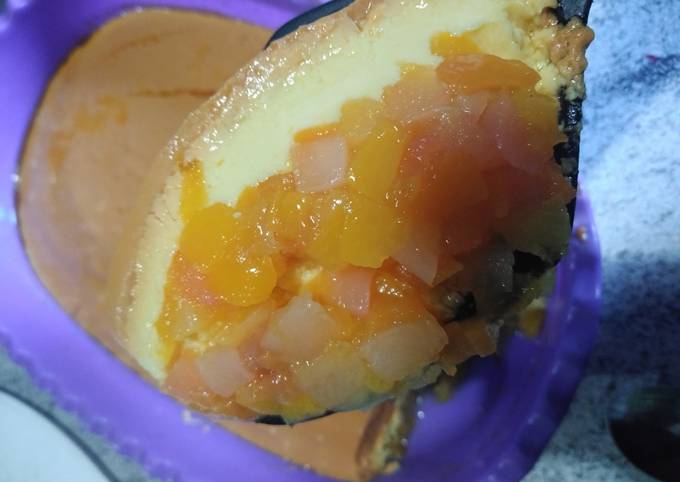 Flan con fruta Receta de Ian Paul- Cookpad