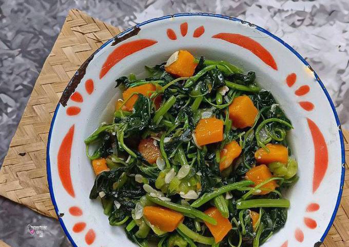 Resep Tumis Bayam Oyong Labu Kuning oleh Yuliana.Menjoi - Cookpad