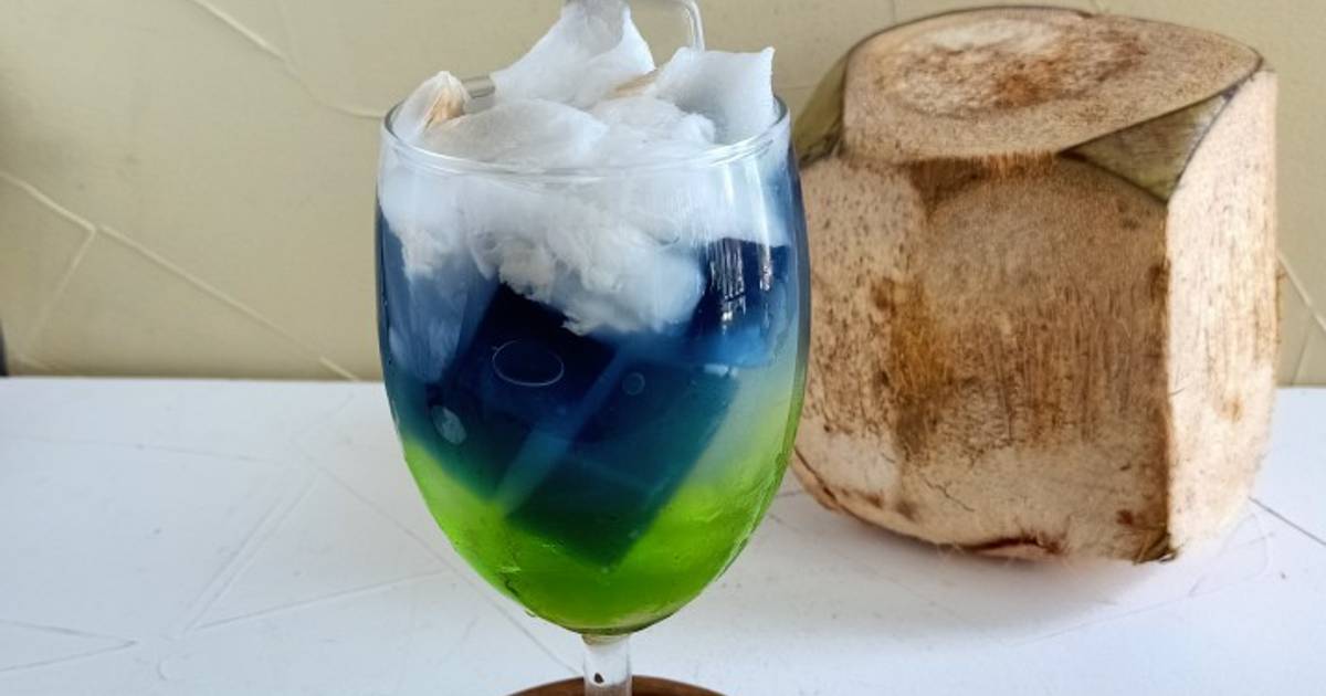 Resep Es Degan Jelly Bunga Telang oleh Isnawati - Cookpad