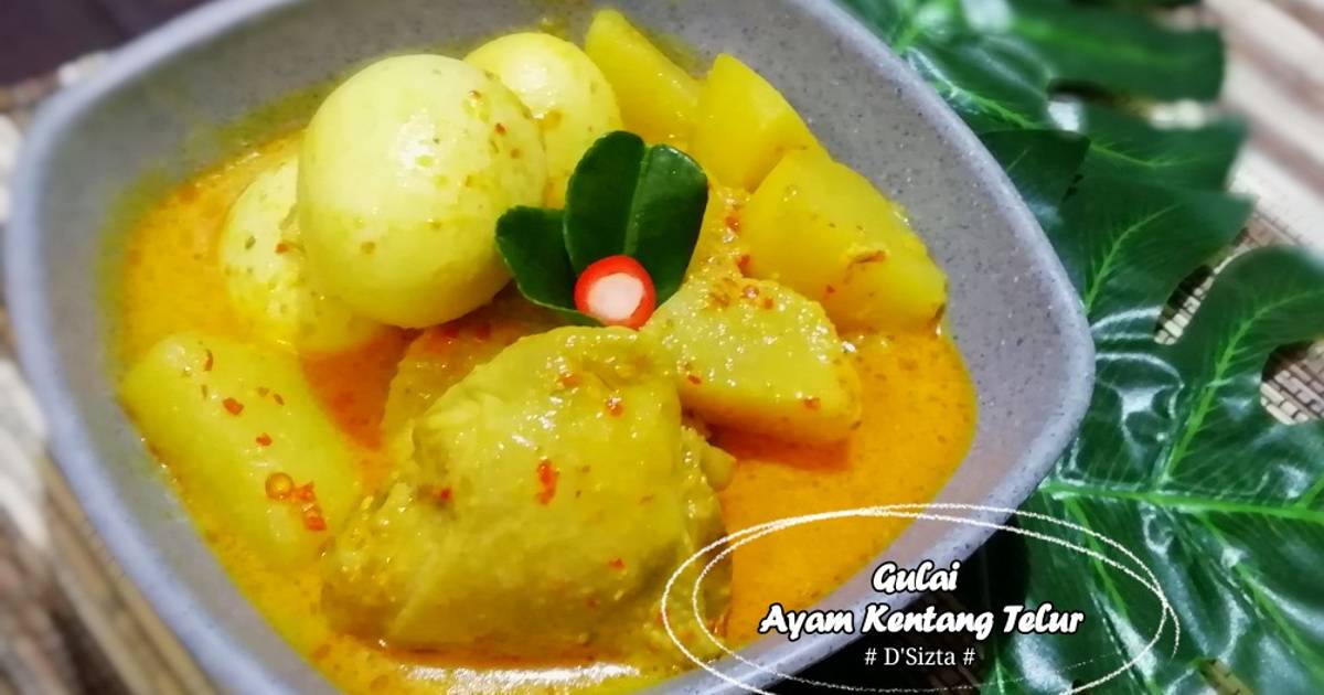 Resep Gulai Ayam Kentang Telur 👍 oleh D'Sizta - Cookpad