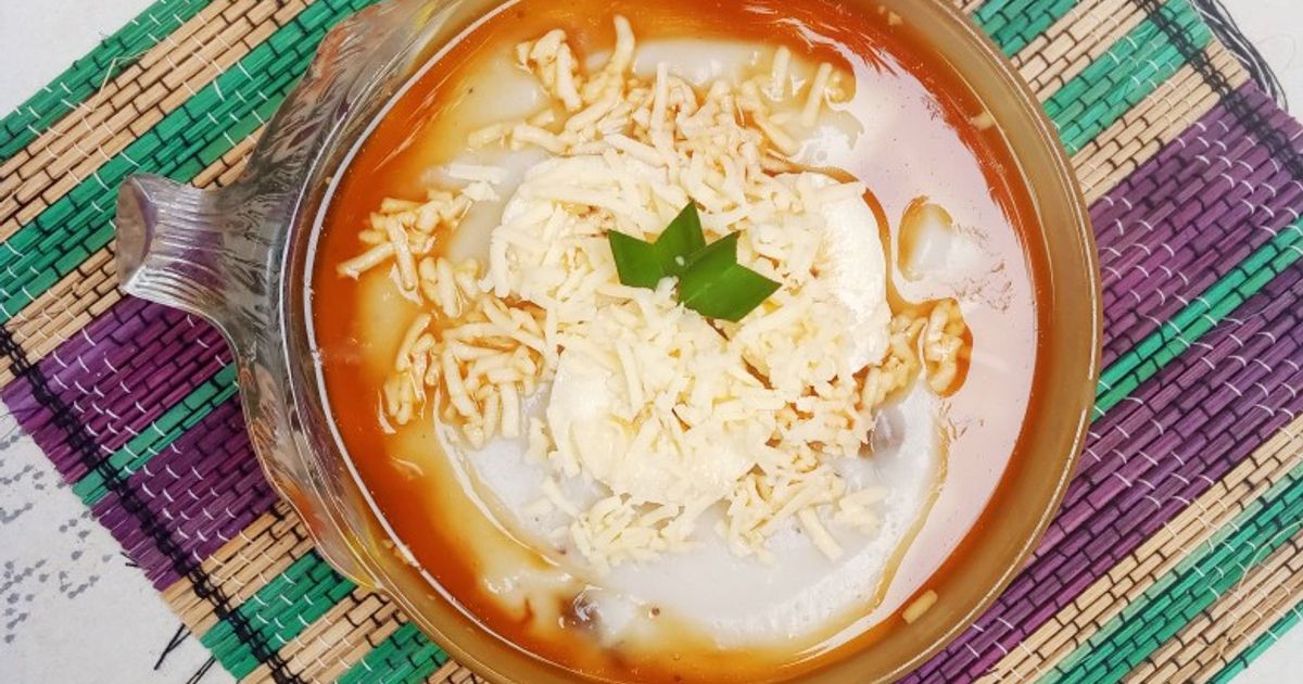 Resep bubur tepung beras pisang santan rumahan enak dan mudah - Cookpad