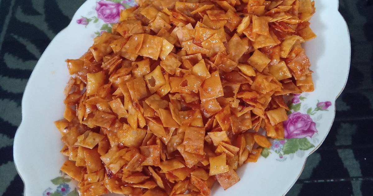 87 resep kering pangsit pedas enak dan mudah - Cookpad