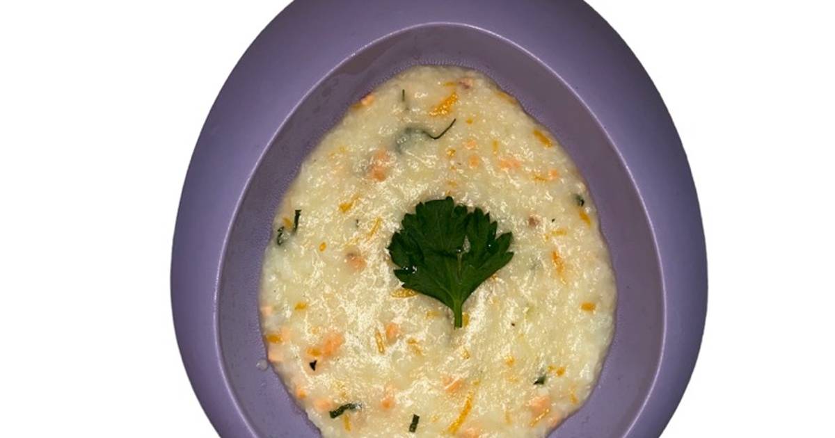 Resep MPASI BUBUR TIM SALMON + WORTEL oleh meli milatilah - Cookpad